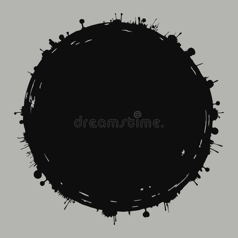 A Bold and Abstract Design in a Black Circular Shape with Irregular ...