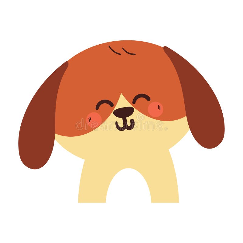 Cute Hand Drawing Cartoon Puppy Smiling. Cute Animal Drawing for Kids ...