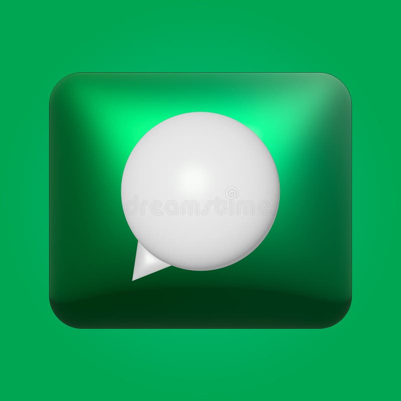 A Shiny, Three-dimensional White Speech Bubble Icon is Centered on a ...