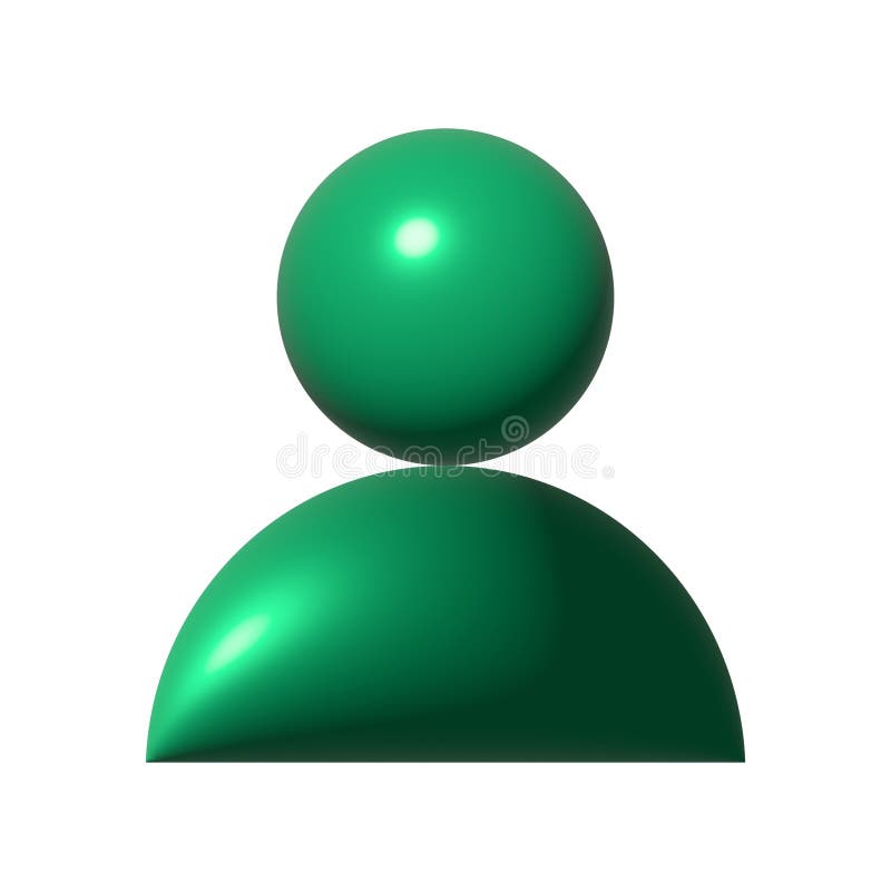 Glossy 3D Icon Representing a Person, Composed of a Sphere for the Head ...
