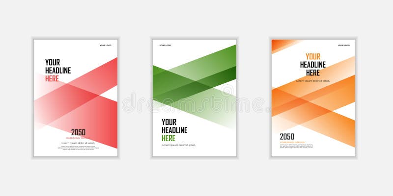 Modern Folding Ribbon Theme Book Cover Template in Gradient Color. A4 ...