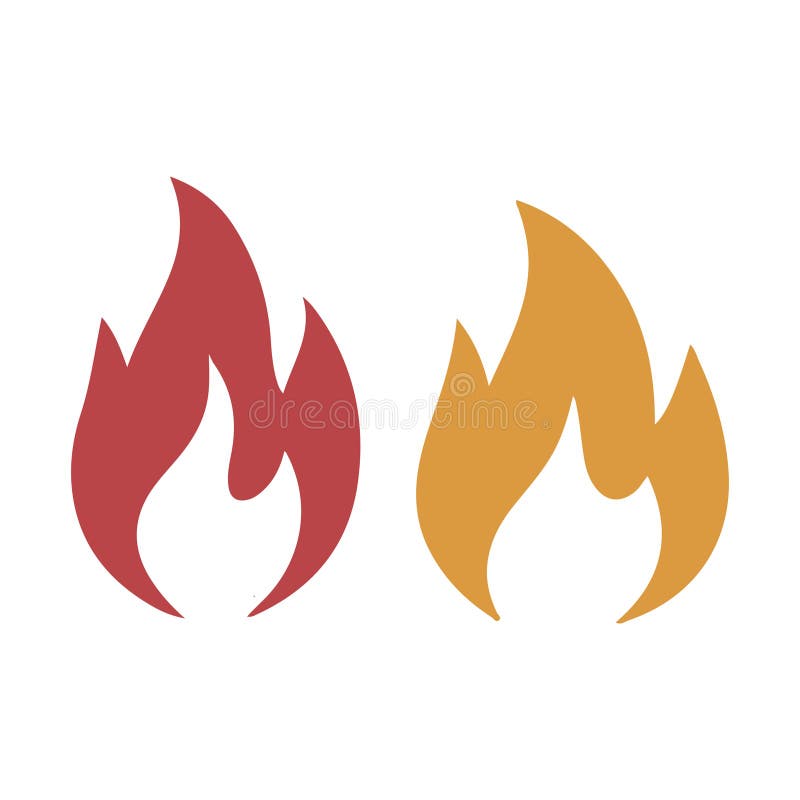 Stylized Flame Icons Minimalist Red and Orange Fire Symbols in Flat ...