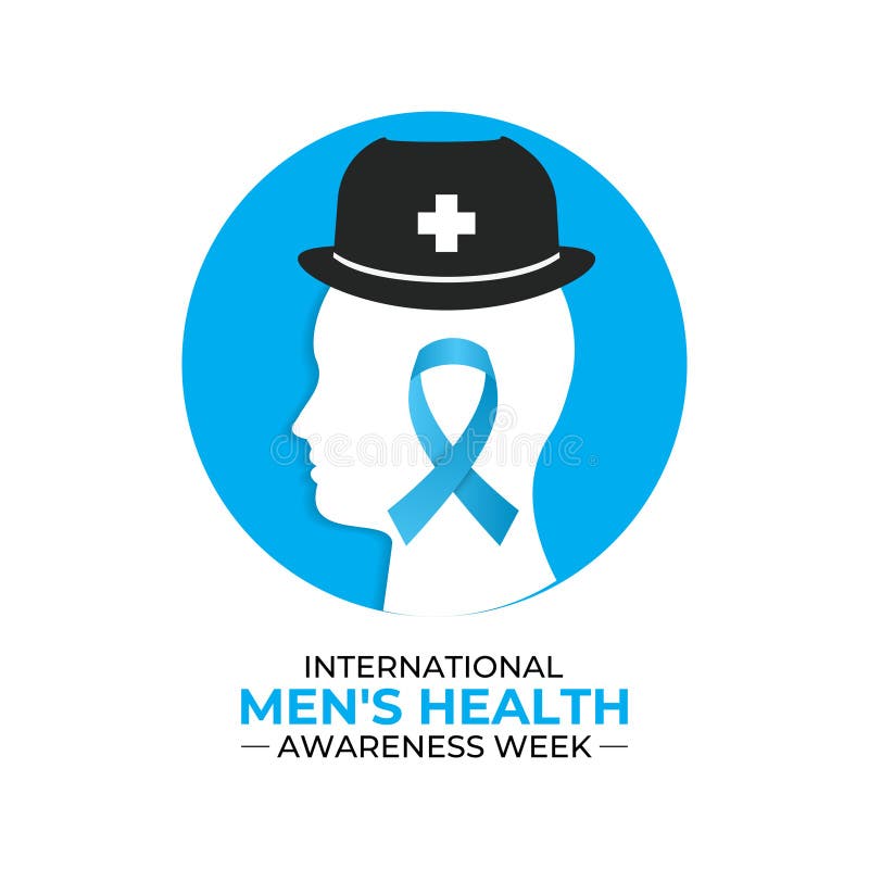Men S Health Week is Observed Every Year in June. a Blue Ribbon, Stock ...