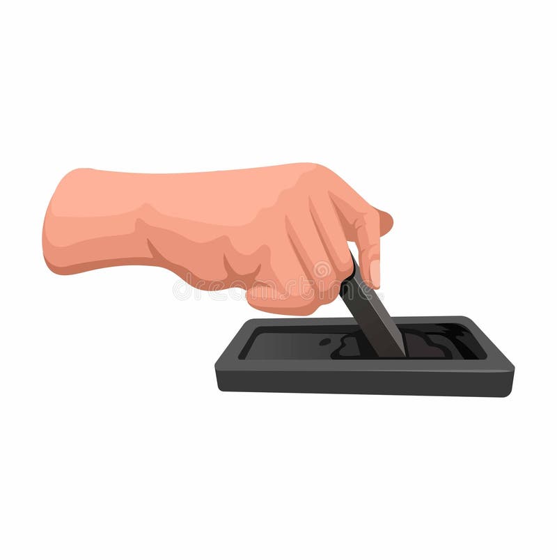 Hand Holding Ink Stick Block Japanese Calligraphy Illustration Vector ...