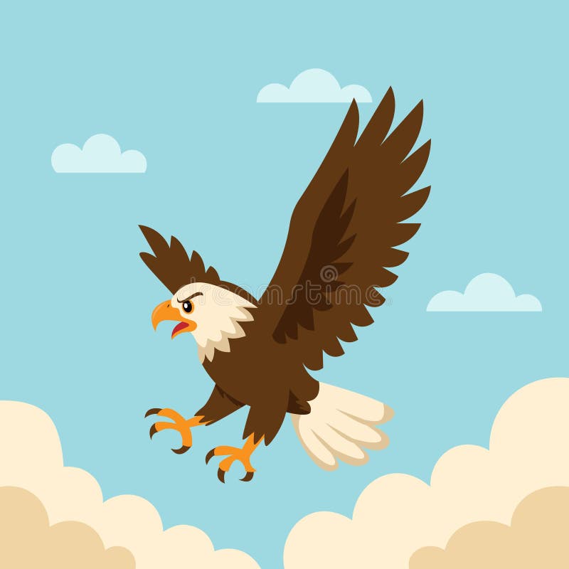 Simple Flying Eagle Drawing