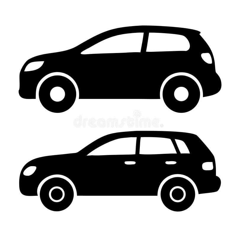 Minimalist Hatchback Car Silhouettes Side Stock Illustrations – 14 ...