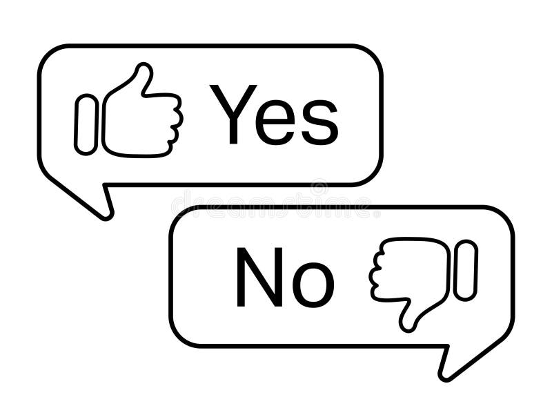 Two Speech Bubbles with "Yes" or "No". Rating of Customer Service ...