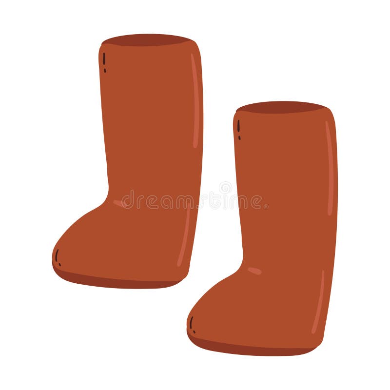 Hand Drawing Cartoon Boots. Cute Shoes Drawing for Sticker, Icon Stock ...