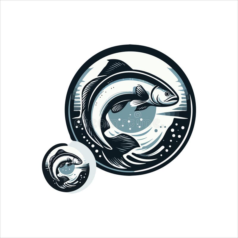 Black and White Pangasius Fish Logo – Bold Line Art Vector for Branding ...