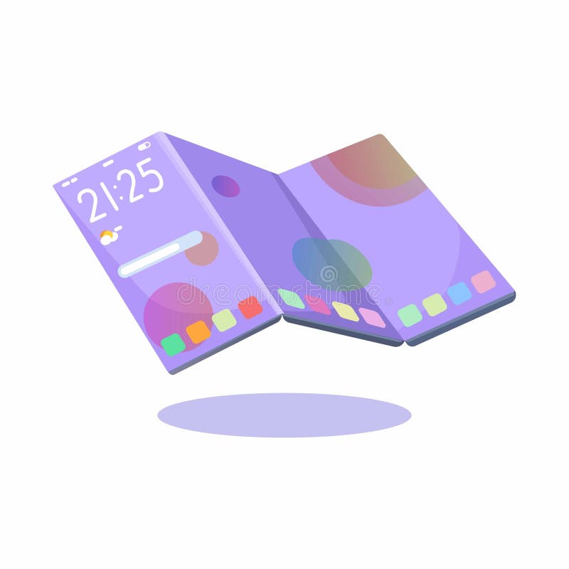 Foldable Screen Smartphone Cartoon Illustration Vector Stock Vector ...