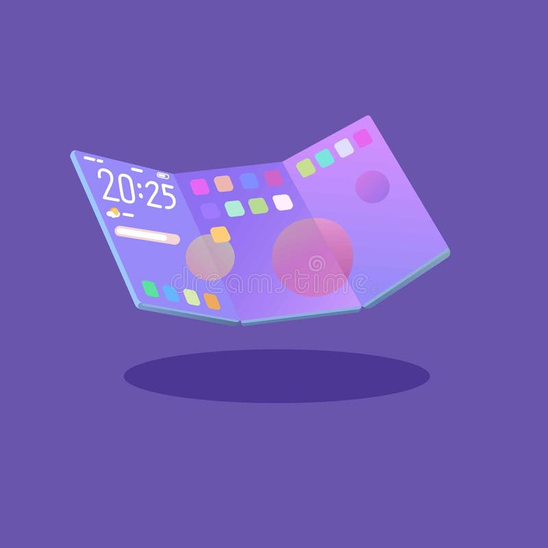 Foldable Screen Smartphone Cartoon Illustration Vector Stock Vector ...