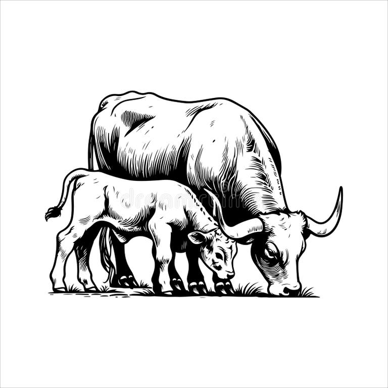 Black and White Vector of Texas Longhorn Cow – Easy Tracing ...