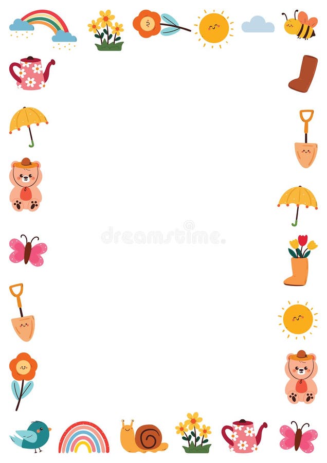 Cartoon Spring Stuff Frame Stock Illustrations – 13 Cartoon Spring ...