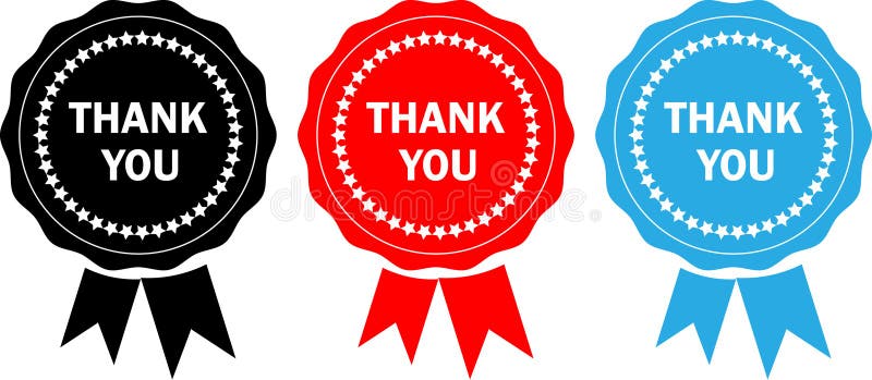 Set of Vibrant Thank You Stickers for Cards and Packaging Stock Vector ...