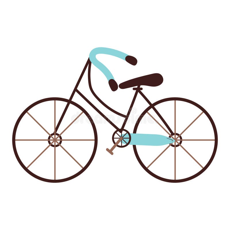 Cartoon Bicycle with Black Color. Cute Transport Drawing for Sticker ...