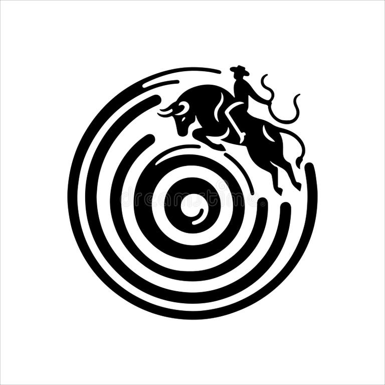 Bull Rodeo Showdown – Cowboy Riding a Bucking Bull in Action Stock ...