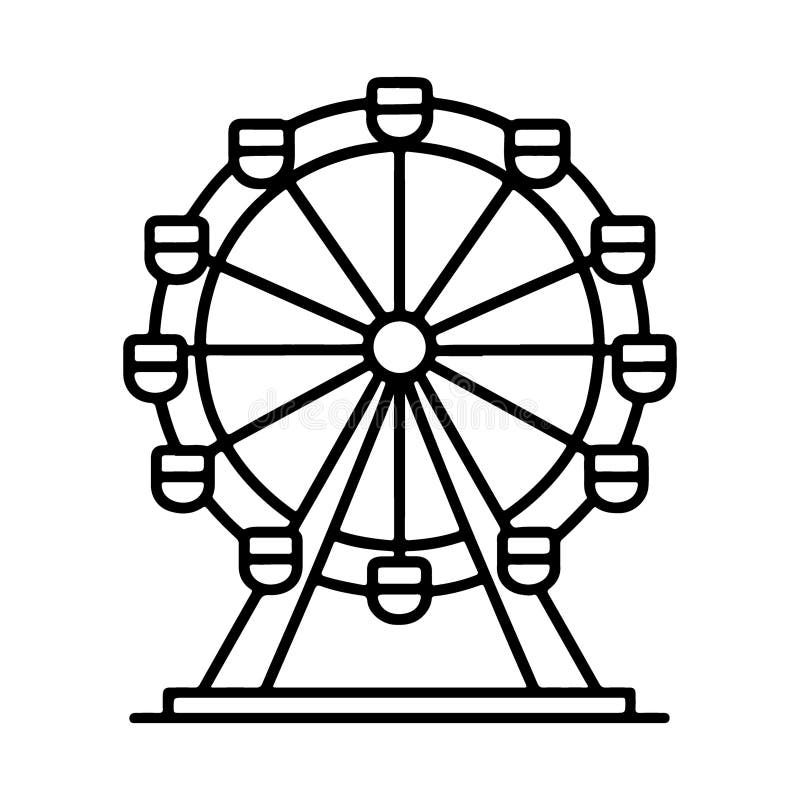 Amusement Park Ferris Wheel Drawing Art & Illustration Stock Vector ...