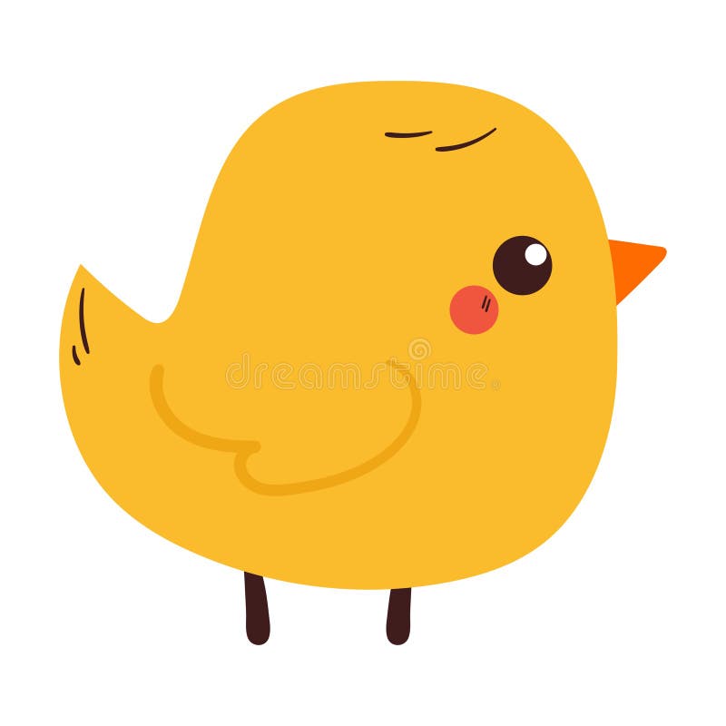 Cute Drawing Cartoon Chick. Animal Doodle for Sticker, Icon Stock ...