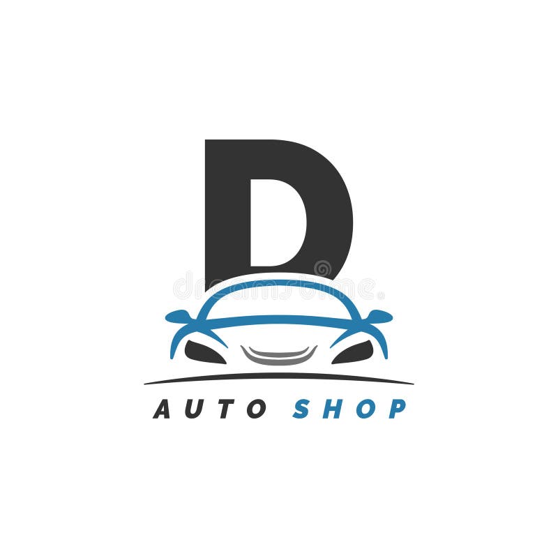 Letter D Logo Auto Mechanic with Car Design. Alphabet D Automotive Car ...