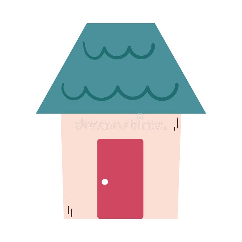 Hand Drawing Cartoon Cute House. Cute Building for Sticker, Icon Stock ...