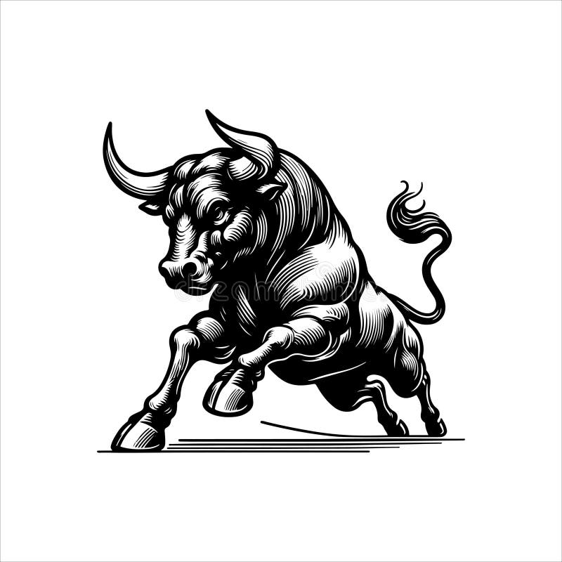 Bull Rodeo Showdown – Cowboy Riding a Bucking Bull in Action Stock ...