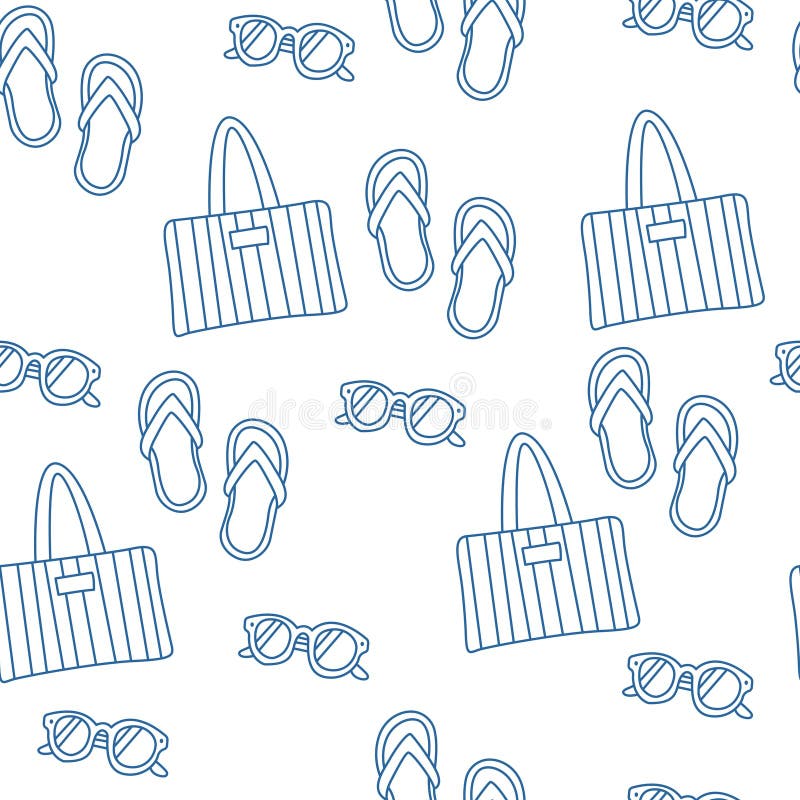 Summer Doodles Seamless Pattern . Stock Vector - Illustration of vehicle, doodles: 384178586