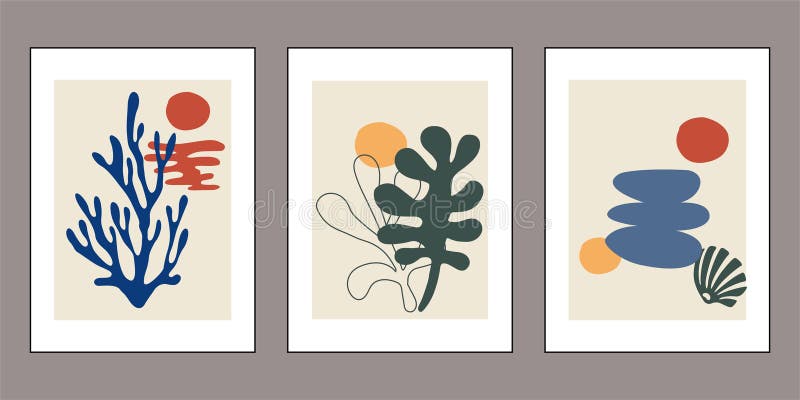 Abstract Boho Summer Beach Vector Icon Set. Stock Vector - Illustration ...