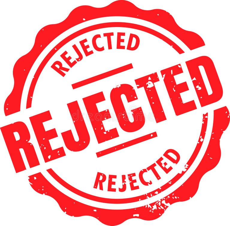 Rejected Red Grunge Rubber Stamp – Vector Rejection Label Badge Stock ...