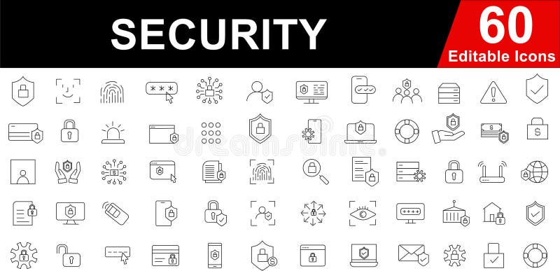 Editable Security Icons Stock Illustrations – 10,444 Editable Security ...
