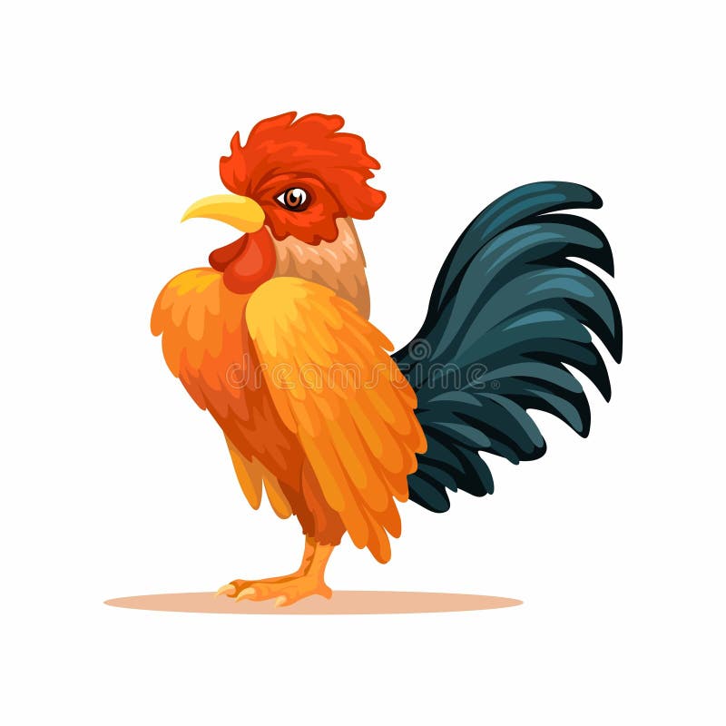 Short Legged Bantam Chicken Cartoon Illustration Vector Stock Vector ...