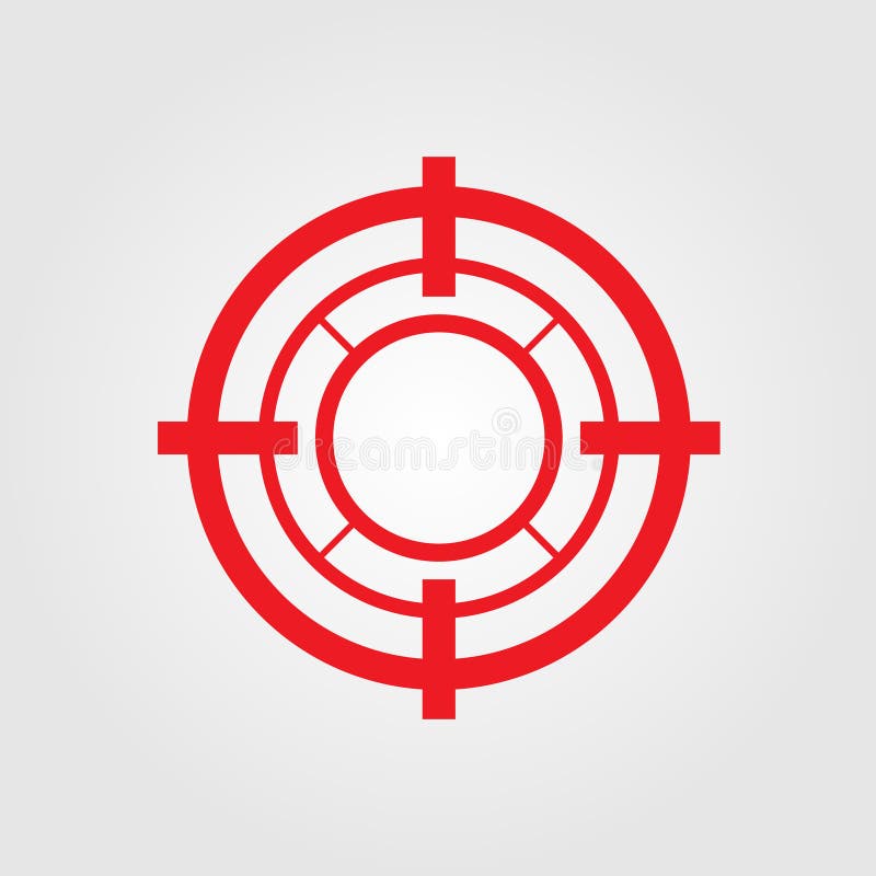 Red Target Crosshair Vector Icon, Precise Bullseye Symbol for Goal ...