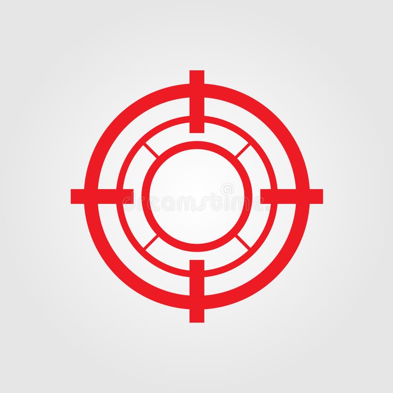 Red Target Crosshair Vector Icon, Precise Bullseye Symbol for Goal ...