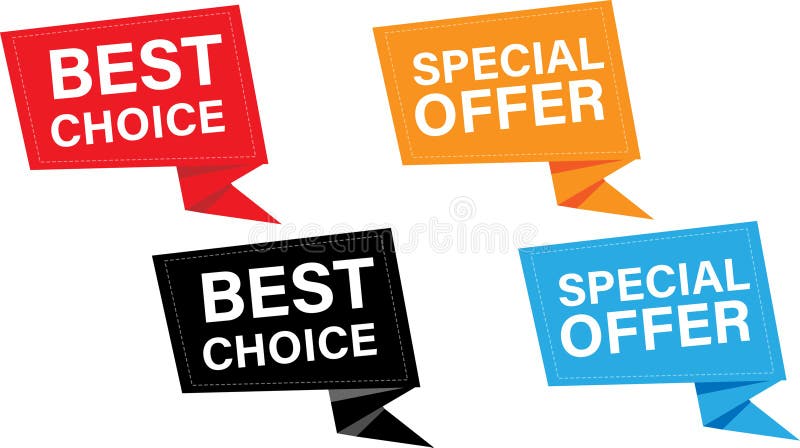 Best Choice and Special Offer Tags for Promotion Stock Vector ...
