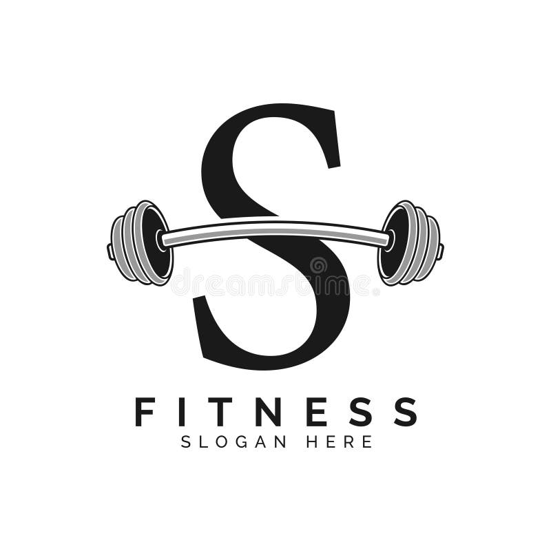 Letter S Gym Logo Design. Alphabet S Barbell Symbol Icon Stock Vector ...