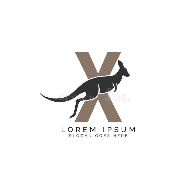 Letter X Logo Concept with Kangaroo Design. Alphabet X with Great ...