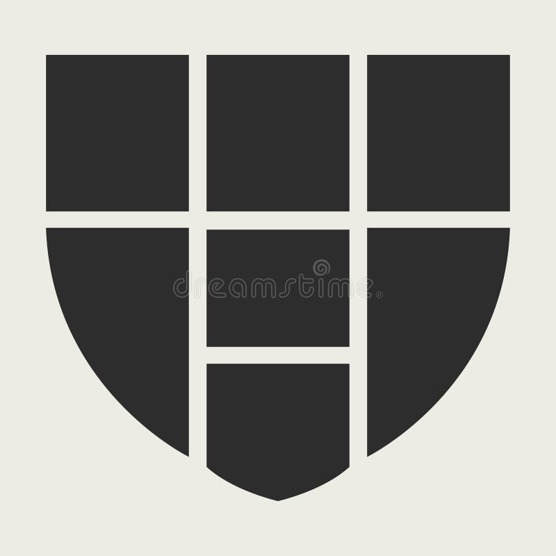 A Shield Shape Divided into Smaller Squares Stock Vector - Illustration ...