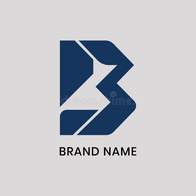 A Stylized Letter B Composed of Geometric Shapes Stock Vector ...