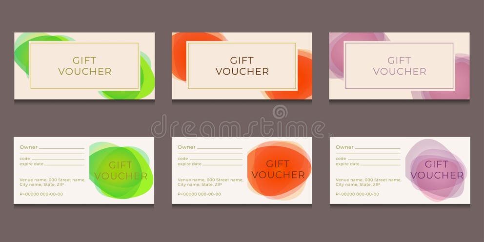 Vector Set of Luxury Gift Vouchers with Abstract Forms Stock ...