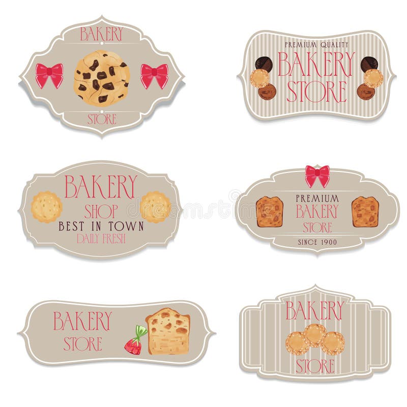 Labels for bakery products stock vector. Illustration of advertising ...