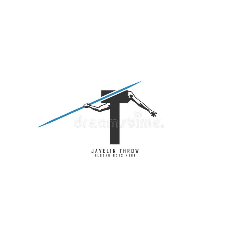 Letter T Athlete Logo. Alphabet T Javelin Throw Design Icon Stock Vector - Illustration of brand ...