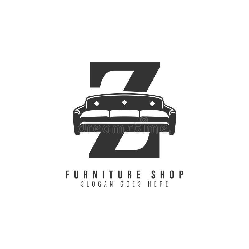 Letter Z Sofa Logo Design. Alphabet Z Furniture Icon Stock Vector ...