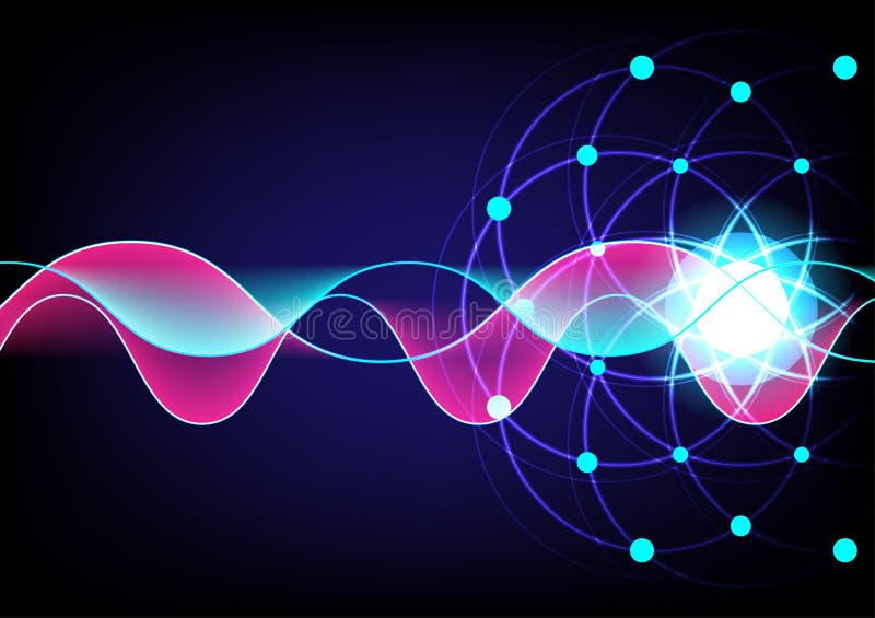 Atom Structure Science,digital Sound Wave,futuristic Networking ...