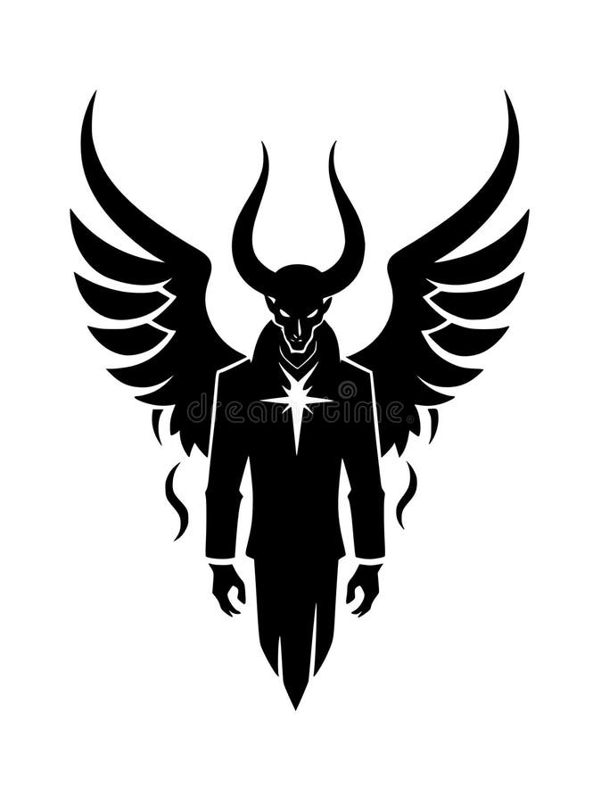 Illustration of Black and White Devil Stock Illustration - Illustration ...
