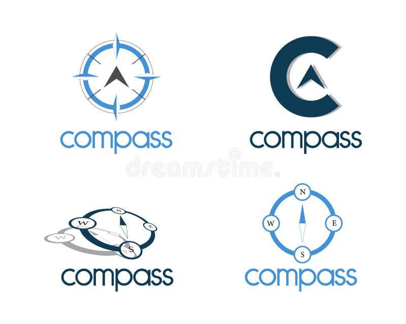 Compass Direction Logo Template Stock Vector - Illustration of circle ...