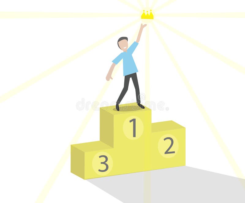 The Concept of the Person in the Top or First Position Stock Vector ...