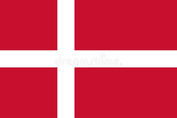 Denmark Flag. Standard Color. Standard Size. a Rectangular Flag ...