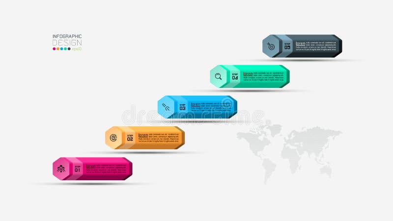 4 Steps To Work in the Form of Arrow Signs Describing Work Processes or ...