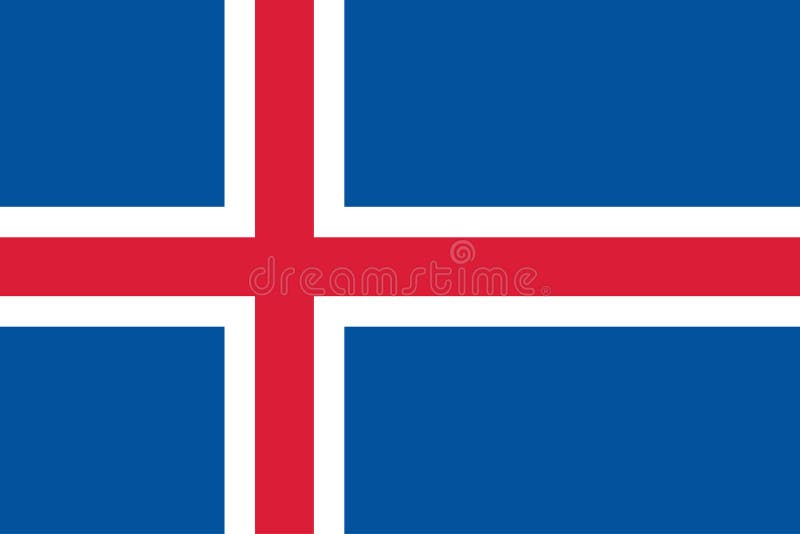 Flag of the Iceland. Standard Color. Standard Size. a Rectangular Flag ...