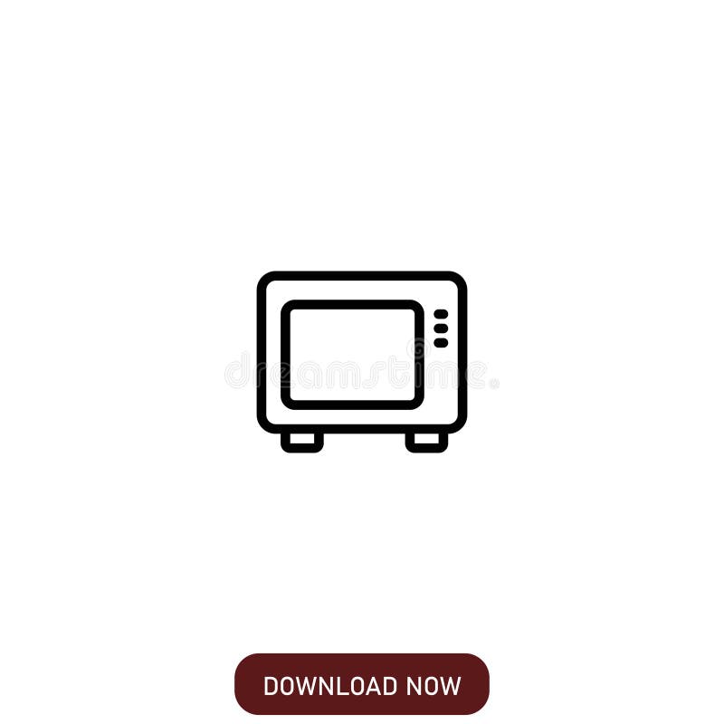 Microwave Icon Outline. Household Icon. White Isolated Baground Stock ...