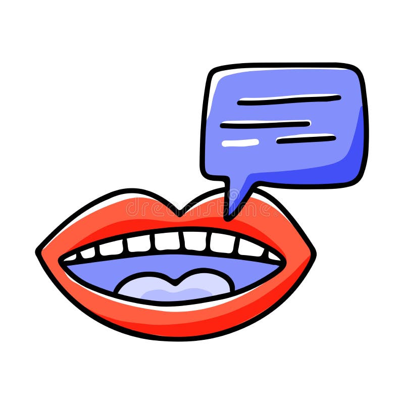 Line Drawing Mouth Talking Stock Illustrations – 274 Line Drawing Mouth ...